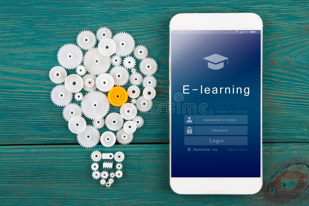 E - Learning Concept, Online Education Login or Registration Screen ...