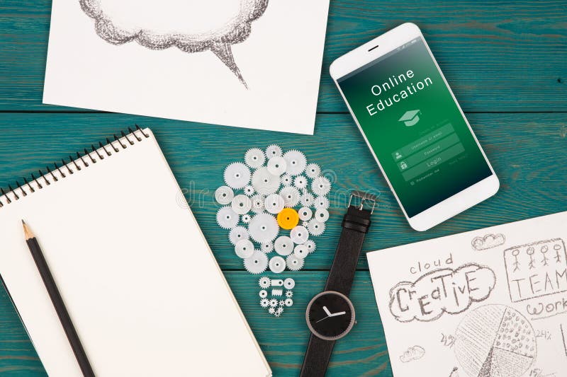 E - Learning Concept, Online Education Login Or Registration Screen ...