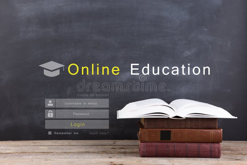 E - Learning Concept, Online Education Login or Registration Screen ...