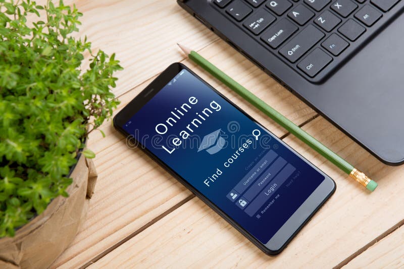 E - Learning Concept, Online Education Login or Registration Screen ...