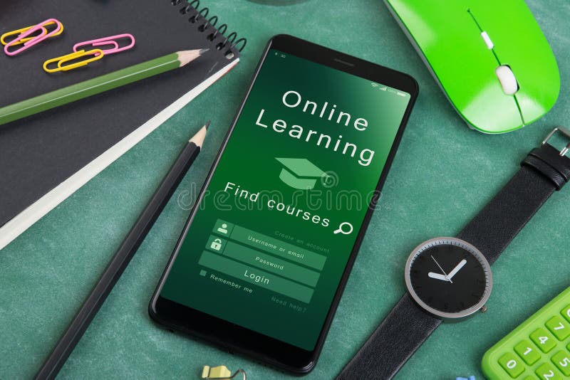 E - Learning Concept, Online Education Login or Registration Screen ...