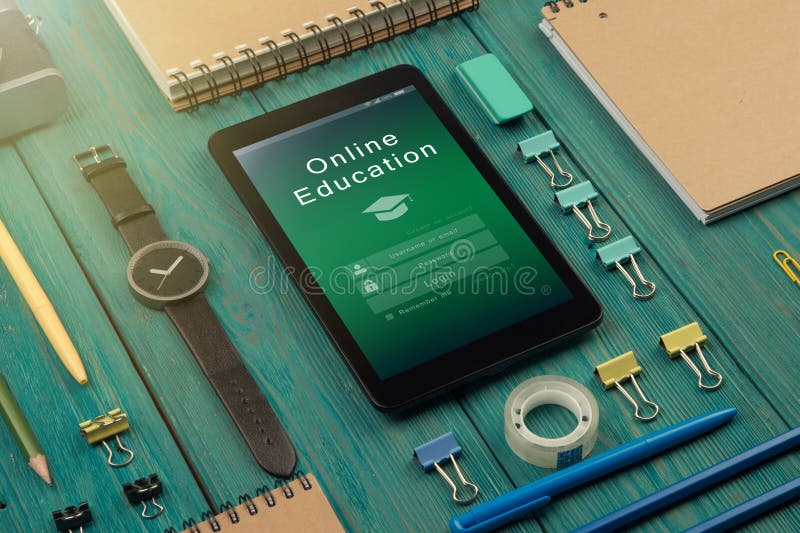 E - Learning Concept, Online Education Login or Registration Screen ...