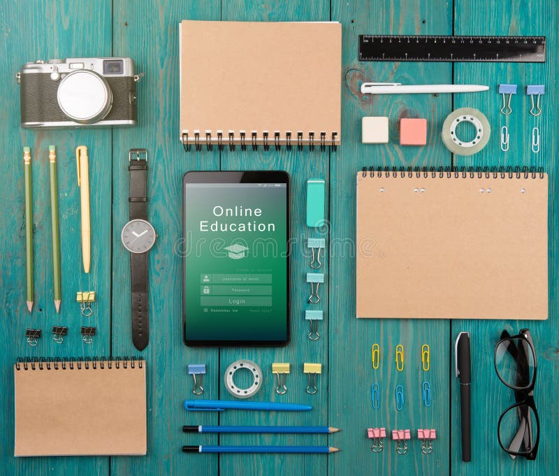 E - Learning Concept, Online Education Login or Registration Screen ...