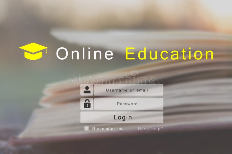 E - Learning Concept, Online Education Login or Registration Screen ...