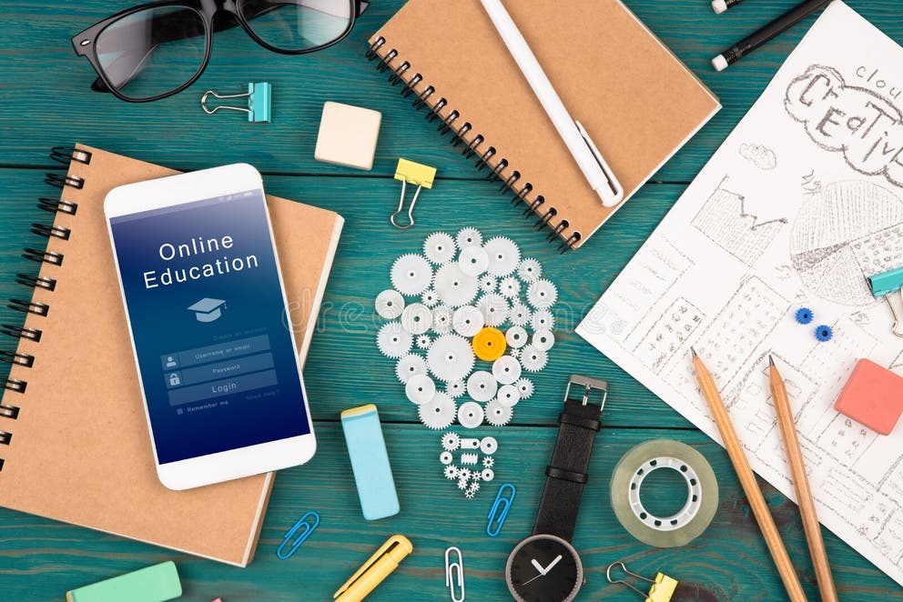 E - Learning Concept, Online Education Login or Registration Screen ...