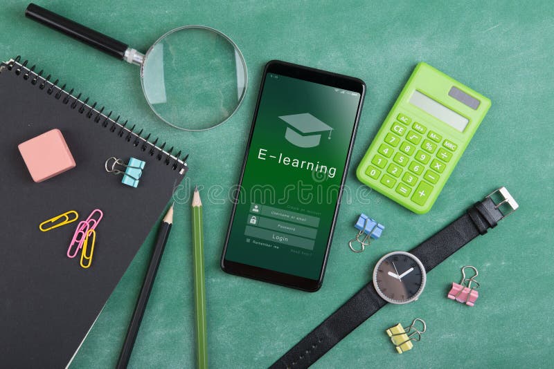 E - Learning Concept, Online Education Login or Registration Screen ...