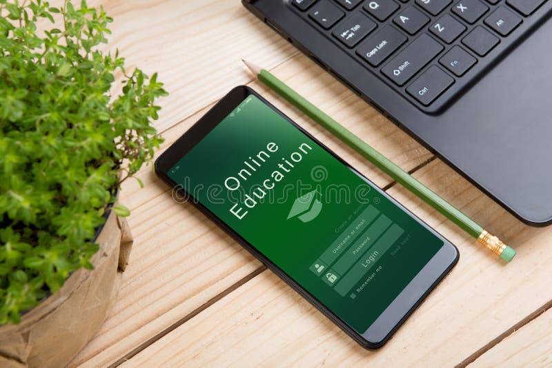 E - Learning Concept, Online Education Login or Registration Screen ...