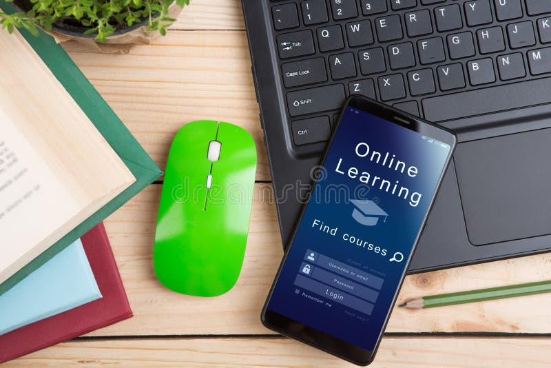 E - Learning Concept, Online Education Login or Registration Screen ...