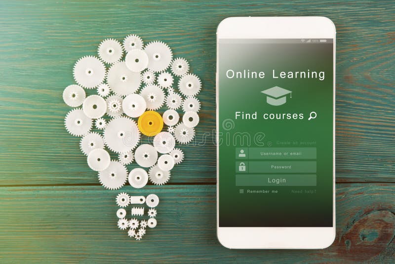 E - Learning Concept, Online Education Login or Registration Screen ...