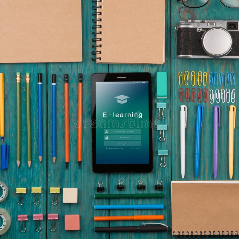 E - Learning Concept, Online Education Login or Registration Screen ...