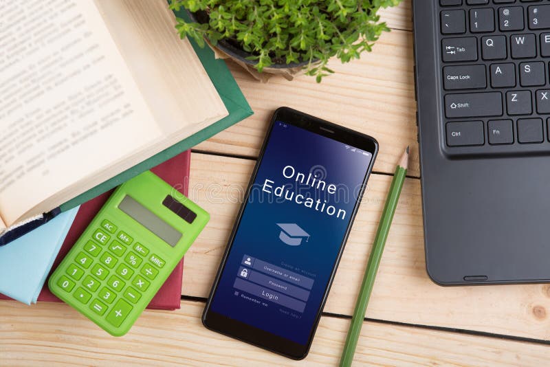 E - Learning Concept, Online Education Login or Registration Screen ...