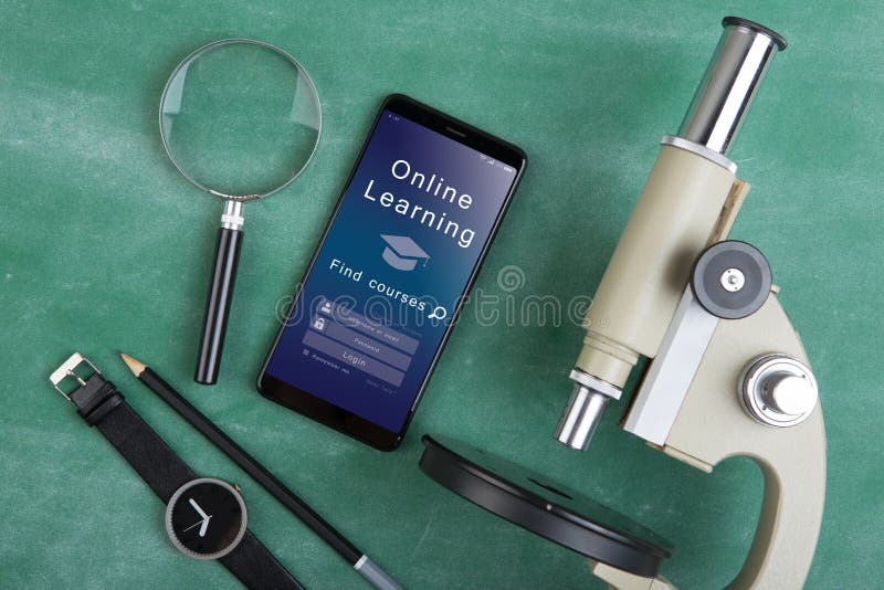 E - Learning Concept, Online Education Login or Registration Screen ...