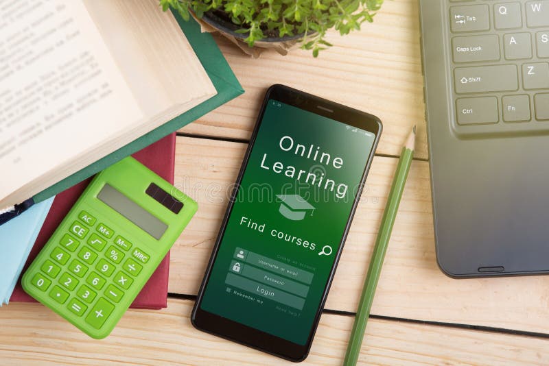 E - Learning Concept, Online Education Login or Registration Screen ...