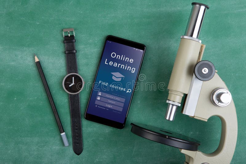 E - Learning Concept, Online Education Login or Registration Screen ...