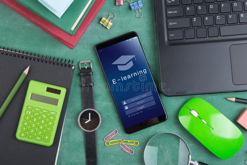 E - Learning Concept, Online Education Login or Registration Screen ...