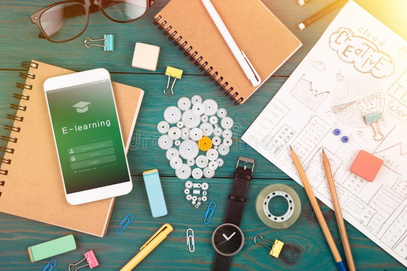 E - Learning Concept, Online Education Login or Registration Screen ...