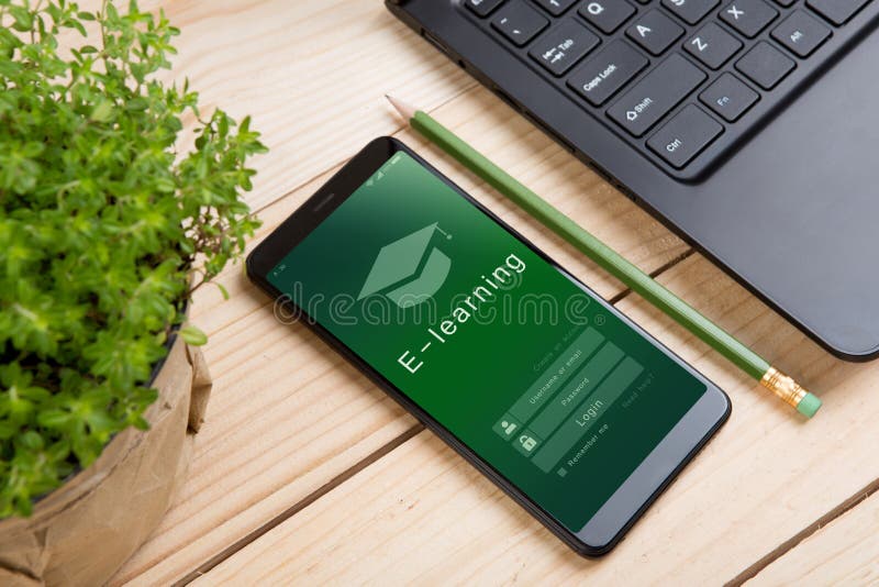E - Learning Concept, Online Education Login or Registration Screen ...