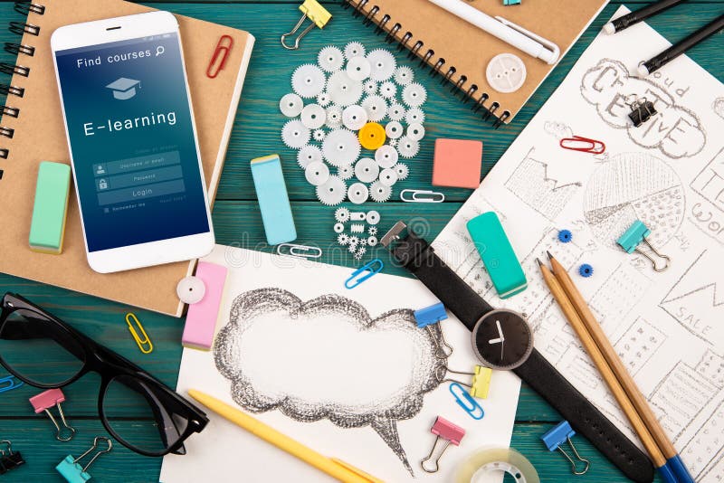 E - Learning Concept, Online Education Login or Registration Screen ...