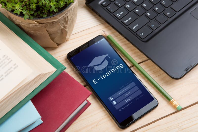 E - Learning Concept, Online Education Login or Registration Screen ...