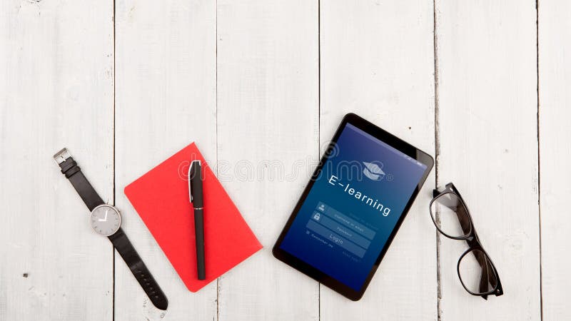 E - Learning Concept, Online Education Login or Registration Screen ...