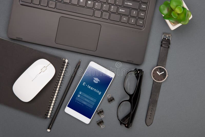 E - Learning Concept, Online Education Login or Registration Screen ...