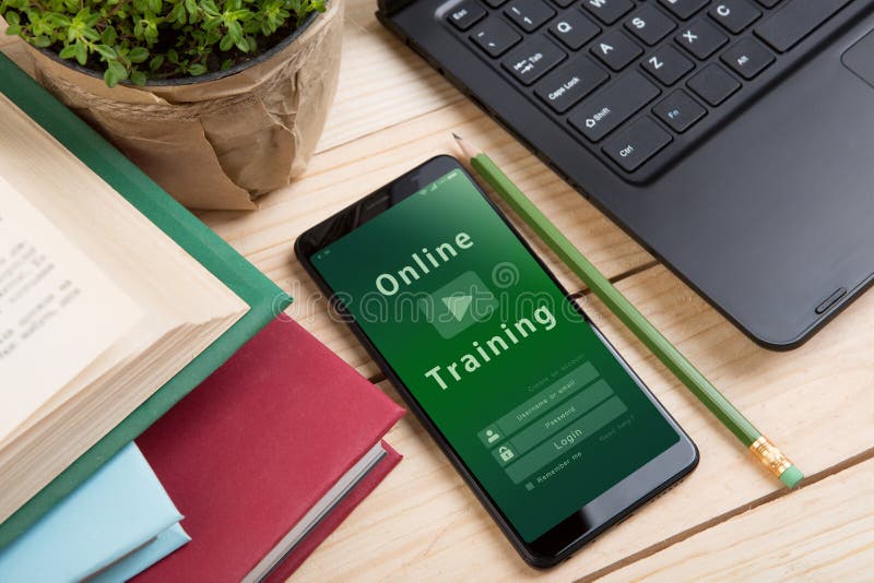 E - Learning Concept, Online Training Login or Registration Screen ...