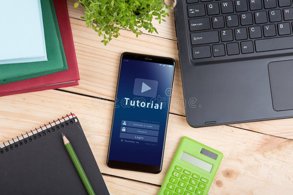 E - Learning Concept, Online Tutorial Login or Registration Screen ...