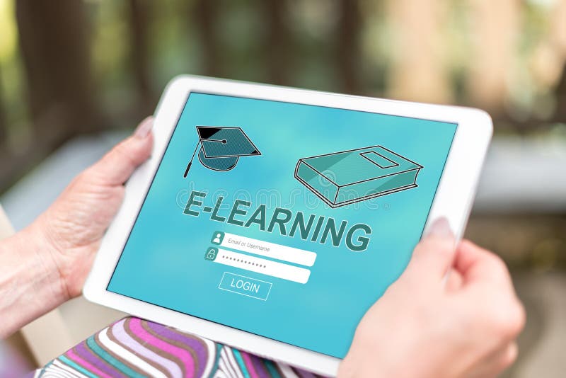 E-learning Concept on a Tablet Stock Image - Image of elearning ...