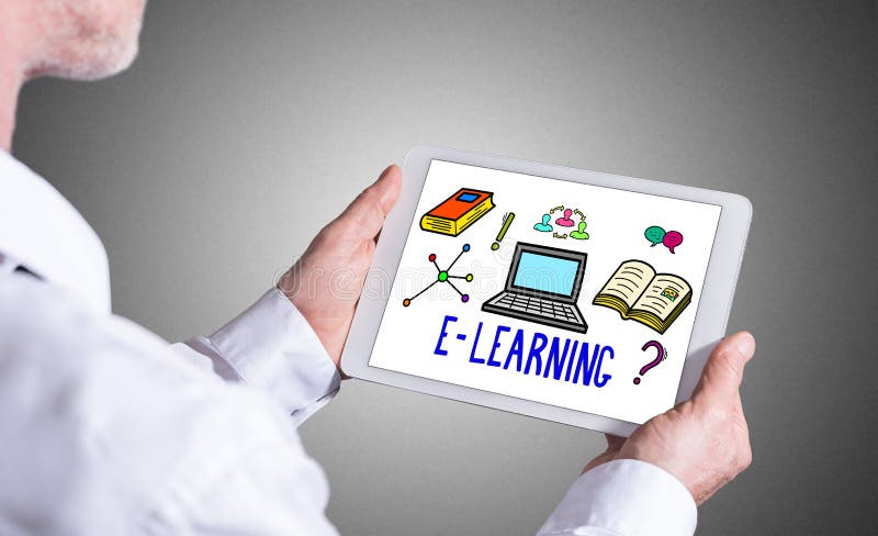 E-learning Concept on a Tablet Stock Photo - Image of school, seminar ...