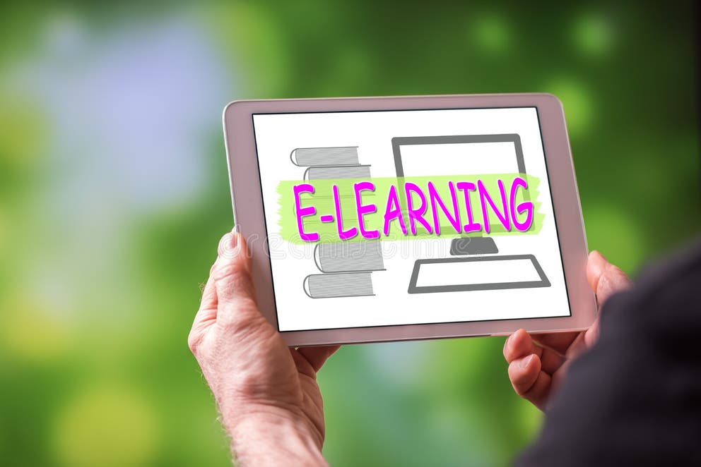 E-learning Concept on a Tablet Stock Image - Image of study, internet ...