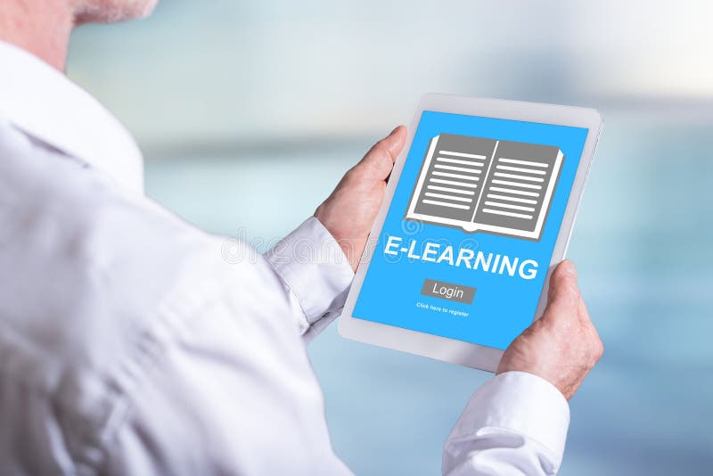 E-learning Concept on a Tablet Stock Image - Image of digital, business ...