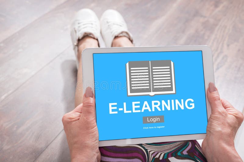 E-learning Concept on a Tablet Stock Photo - Image of media, knowledge ...