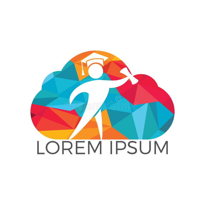 Student and Cloud Logo Design. Education Logo. Stock Vector ...