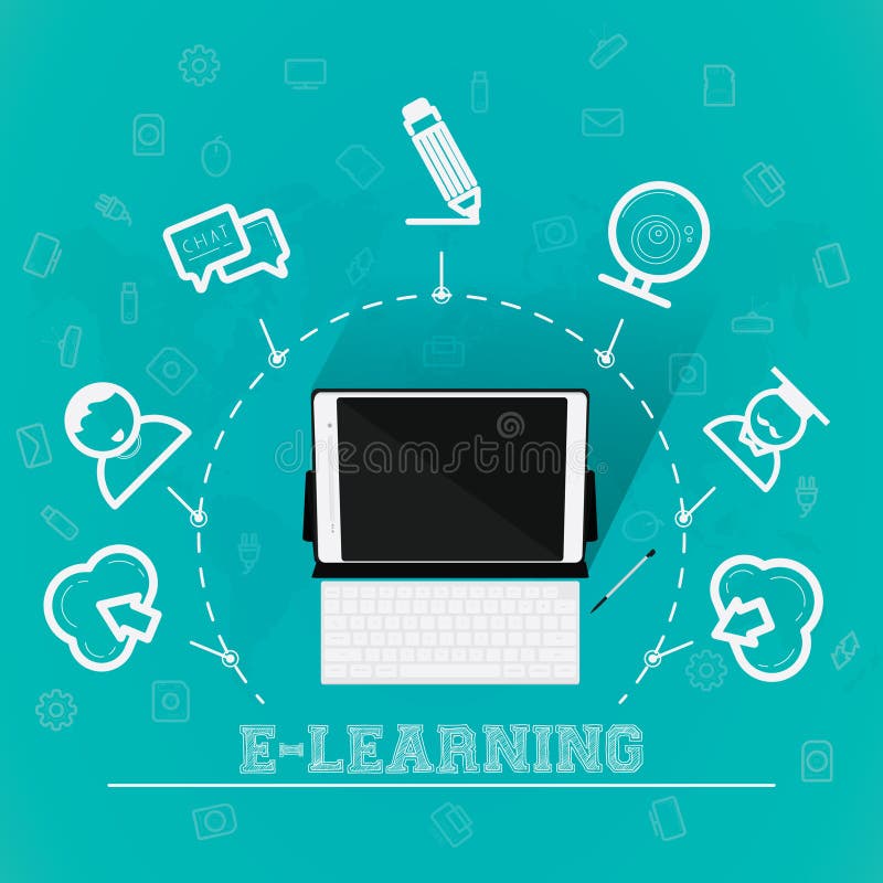 E-learning Concept. Vector Illustration Decorative Design Stock Vector ...