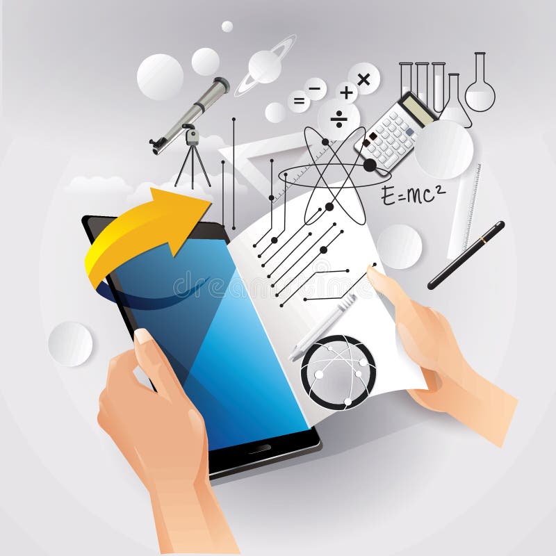 E-learning Concept. Vector Illustration Decorative Design Stock Vector ...