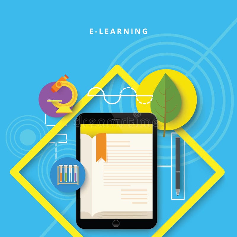 E-learning Concept. Vector Illustration Decorative Design Stock Vector ...