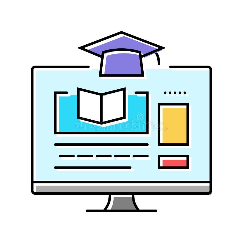 E Learning Courses Online Learning Platform Color Icon Vector ...