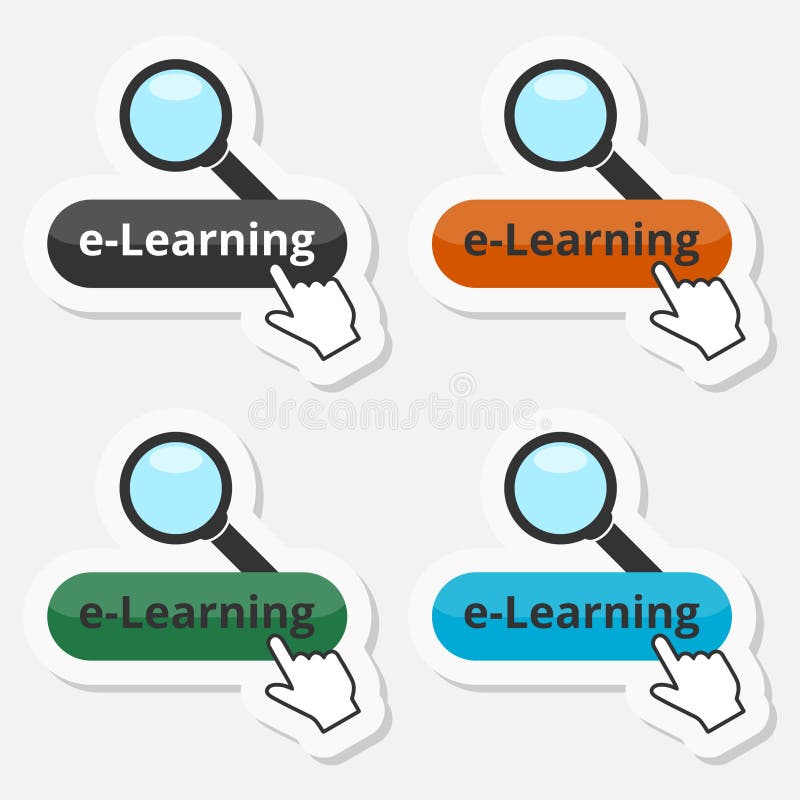 E Learning Icon Sticker Stock Illustrations – 186 E Learning Icon ...