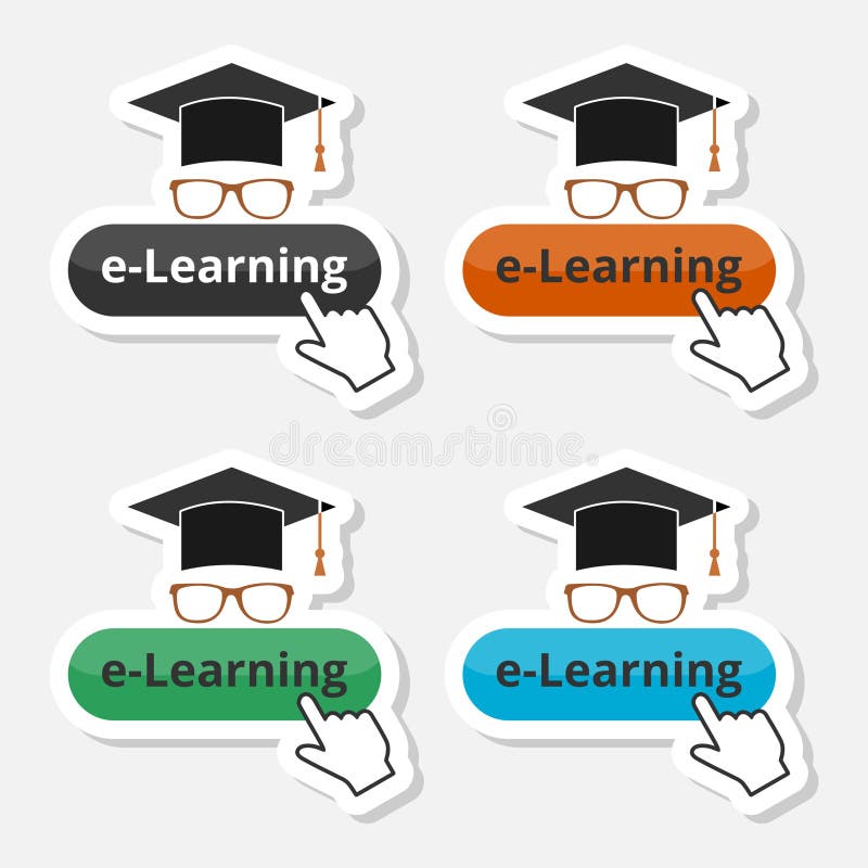 Education Sticker Icons Set. Stock Vector - Illustration of notebook ...