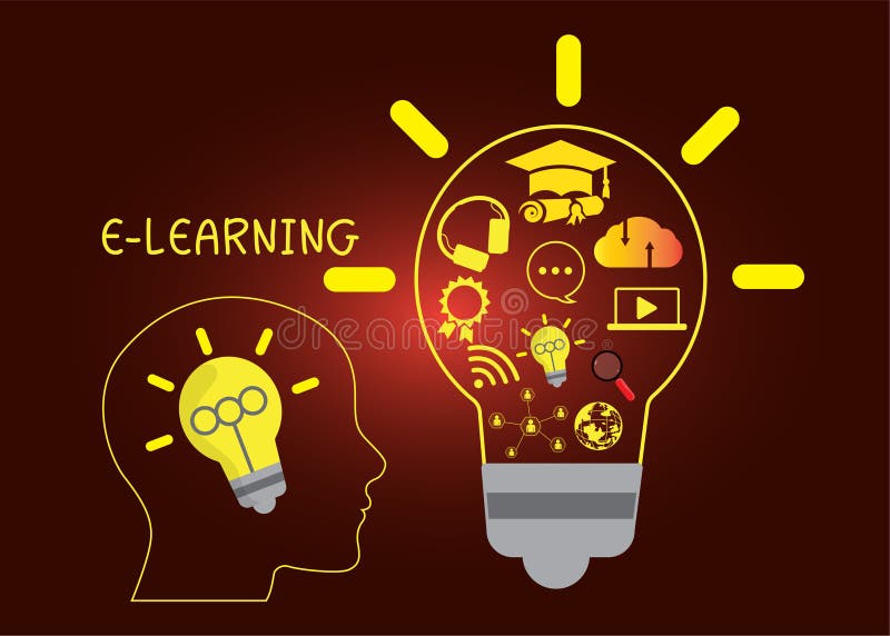 E-learning Education Concept Online Learning with Webinars, Video ...