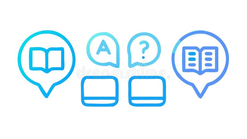 E-learning & Educational Content Flat Vector Icons, Vector Design ...