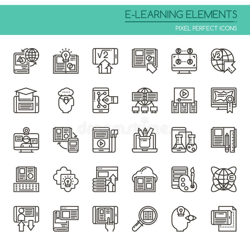 E-learning Elements stock vector. Illustration of research - 94653163