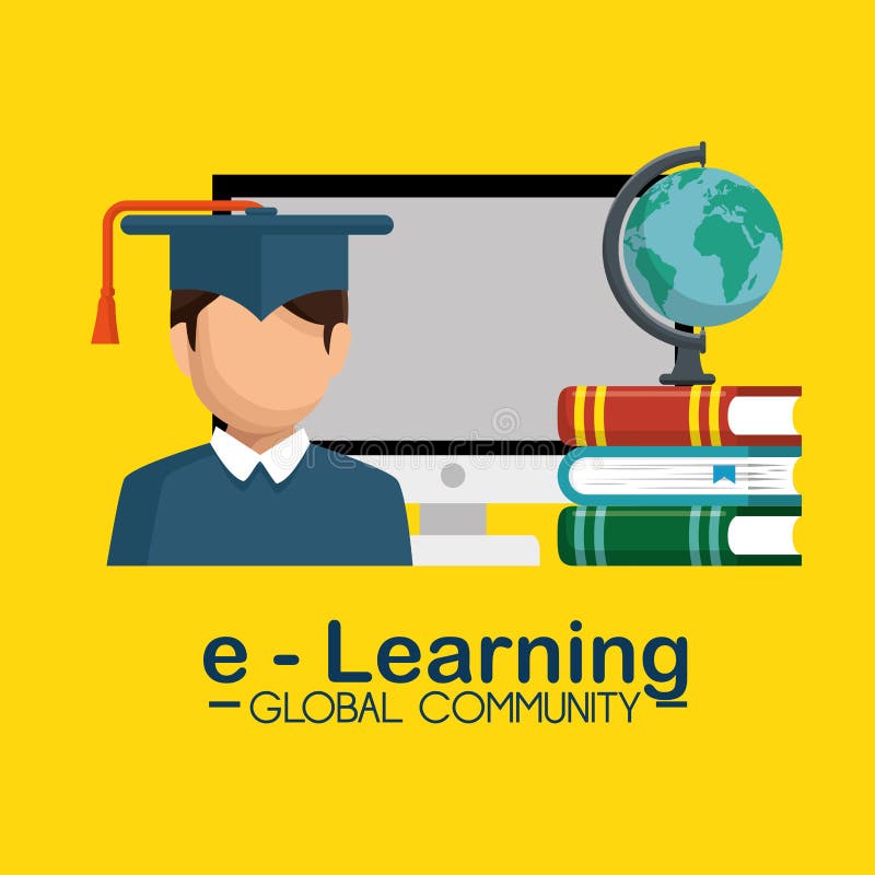 E-learning Global Community Stock Illustration - Illustration of ...