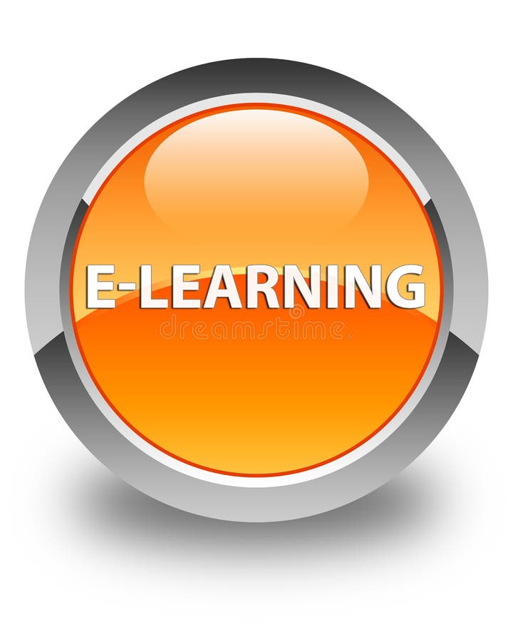 Learning Glossy Yellow Round Button Stock Illustration - Illustration ...