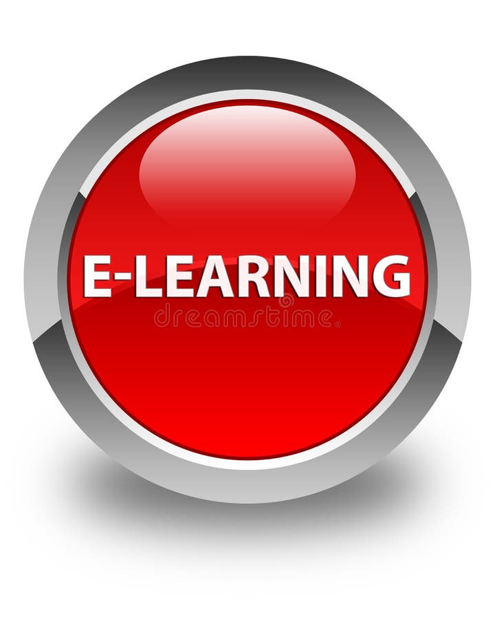 E-learning Glossy Red Round Button Stock Illustration - Illustration of ...