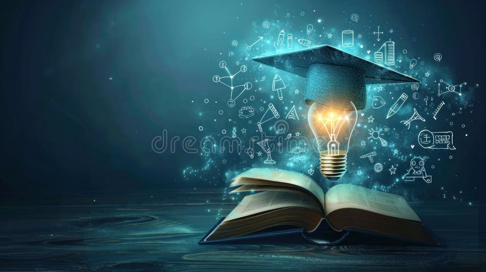 E-learning Graduate Certificate Program Concept Lightbulb on Book with ...