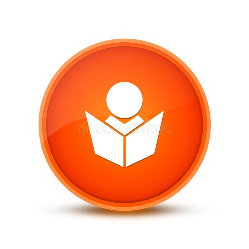 E-learning Icon Isolated On Glassy Orange Round Button Abstract Stock ...
