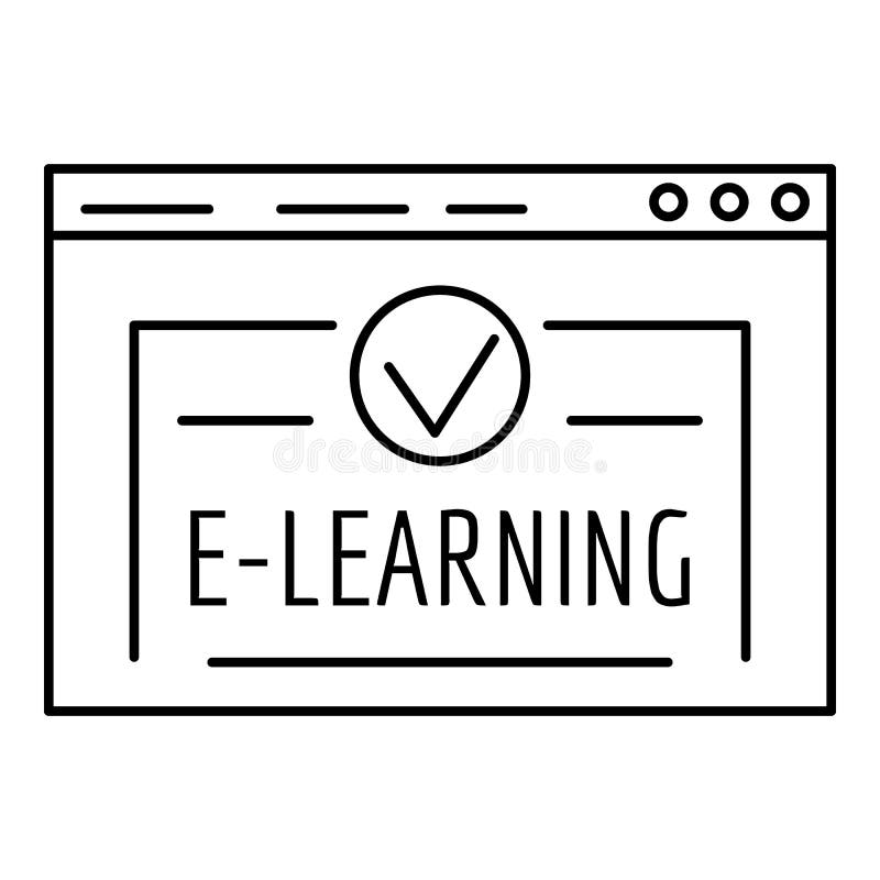 E Learning Icon, Outline Style Stock Vector - Illustration of learning ...