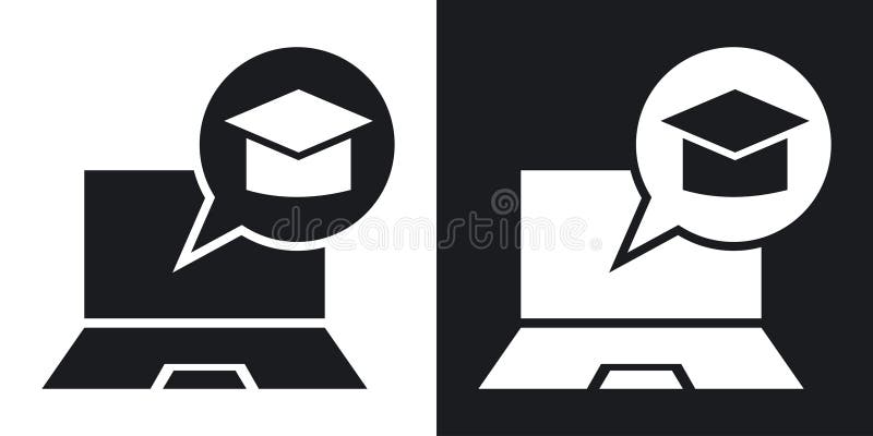E Learning Icon Set. Online Degree Vector Symbol. Digital Distance ...