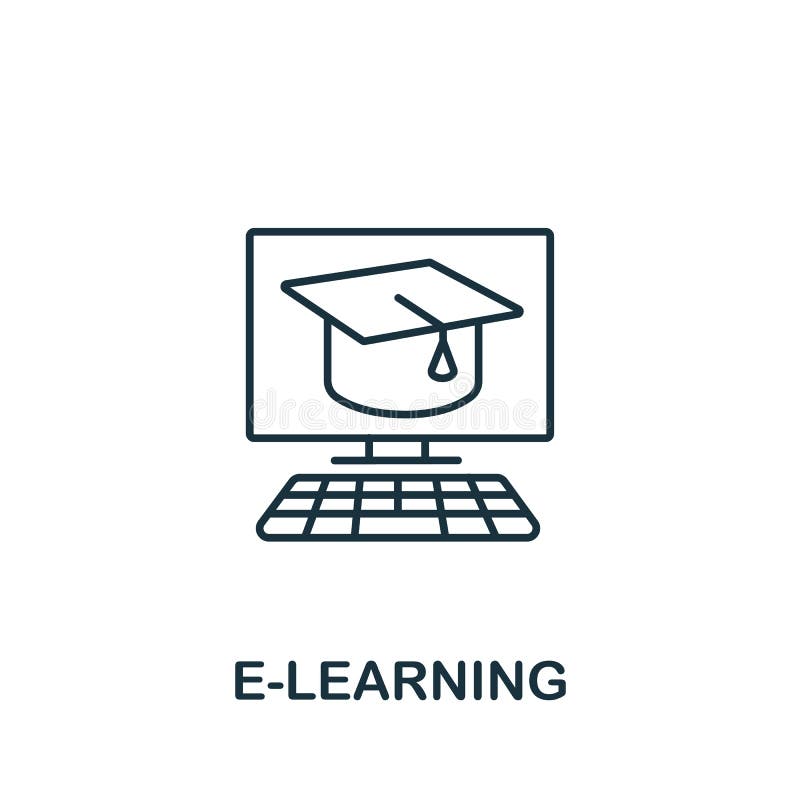E-Learning Icon. Simple Line Element E-Learning Symbol for Templates ...
